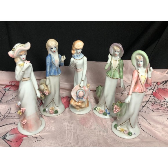 unbranded | Accents | Vintage Porcelain Fancy Lady Figurines Set Of 5 ...